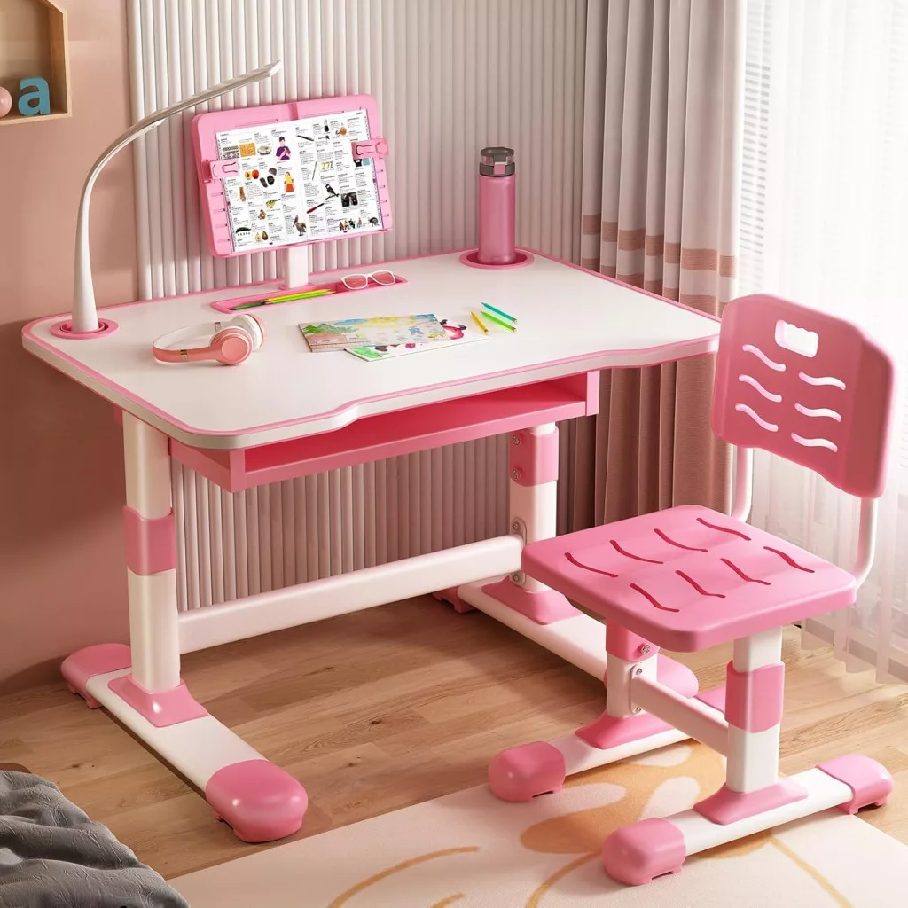 BeComfort birou pentru copii cu scaun, 80 x 49 x 70 cm roz T